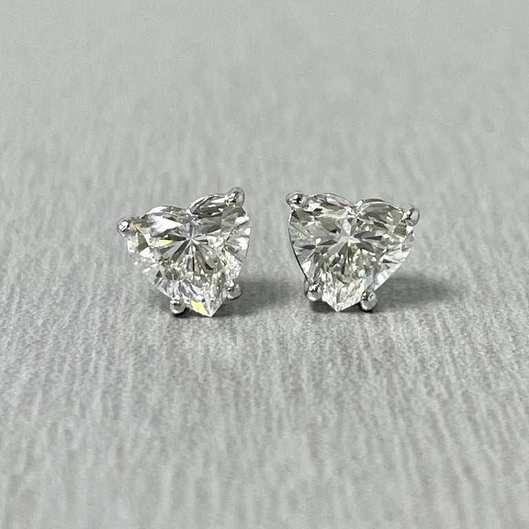 Beauvince GIA I VS2 Certified 1.81 Ct Heart Shape Diamond Studs in ...