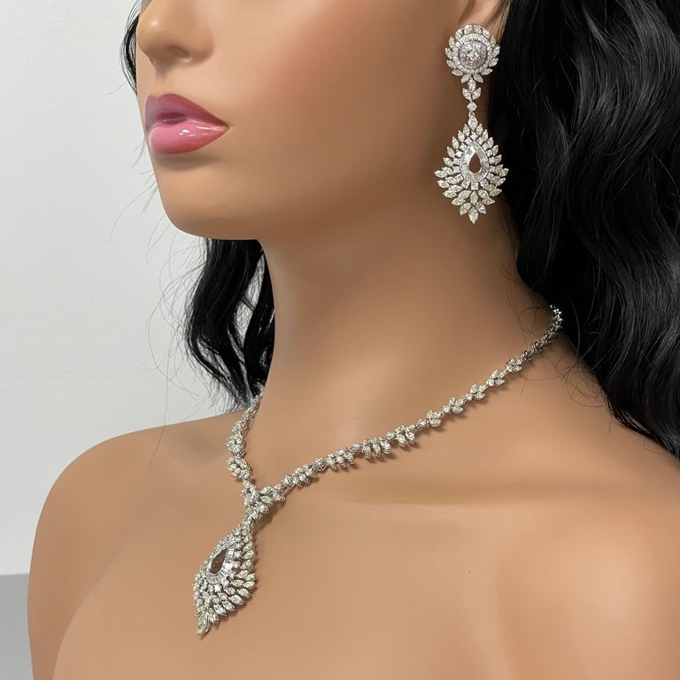Beauvince Lola Diamond Necklace and Earring Suite '31.39 Ct Diamonds'in ...