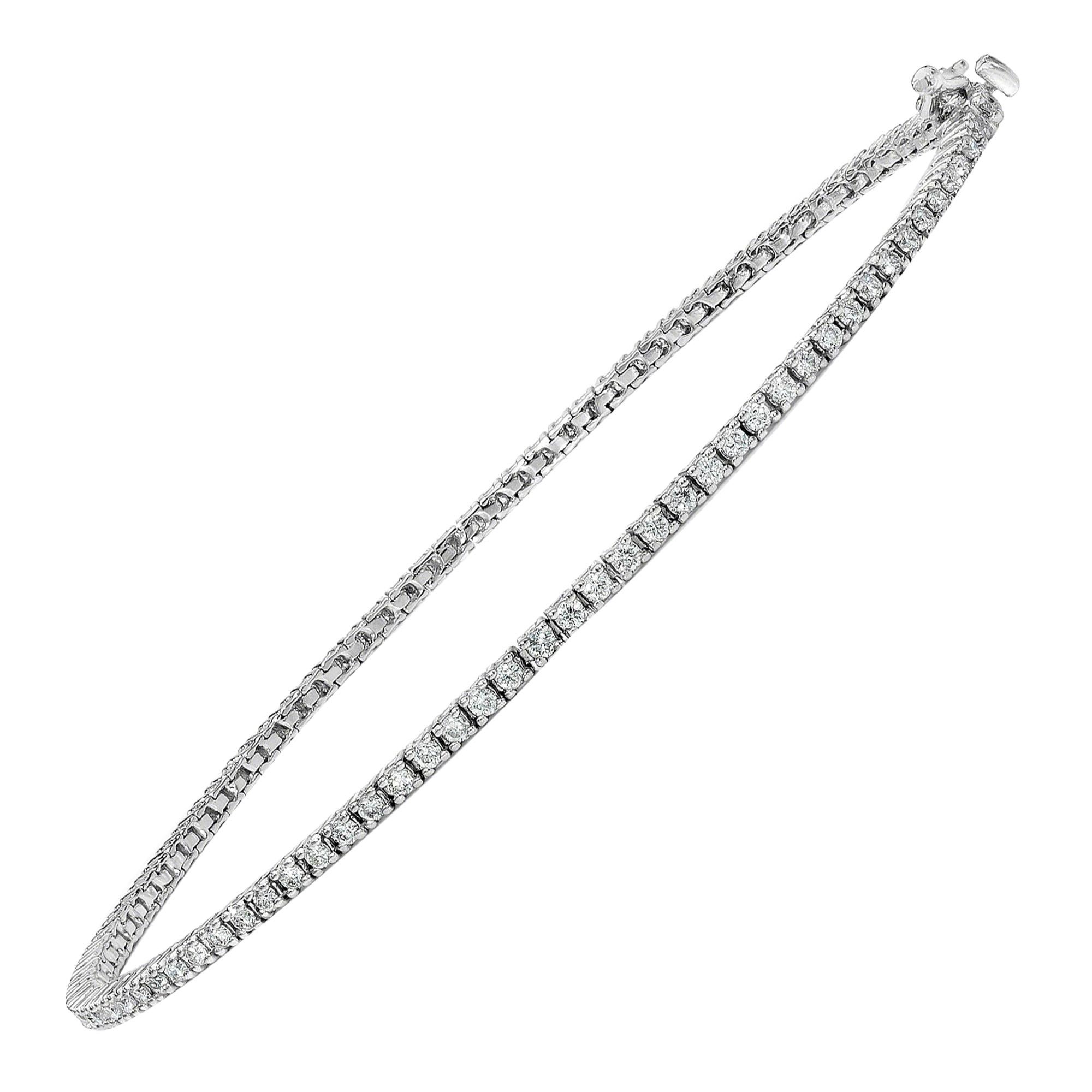 Beauvince Solitaire Diamond 15 36 Carat Tennis Bracelet In White Gold