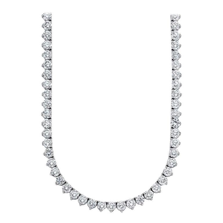 32 Inch Diamond Gold Opera Tennis Necklace For Sale at 1stDibs