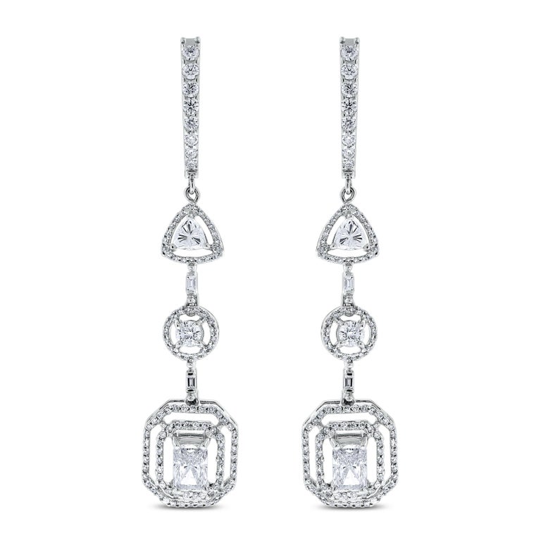 Beauvince Solitaire Diamond Halo Multi-Strand Necklace in White Gold ...