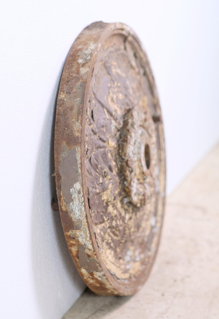 Beaux Arts Cast Iron Medallion Flagpole Mount Qty Available For Sale at ...