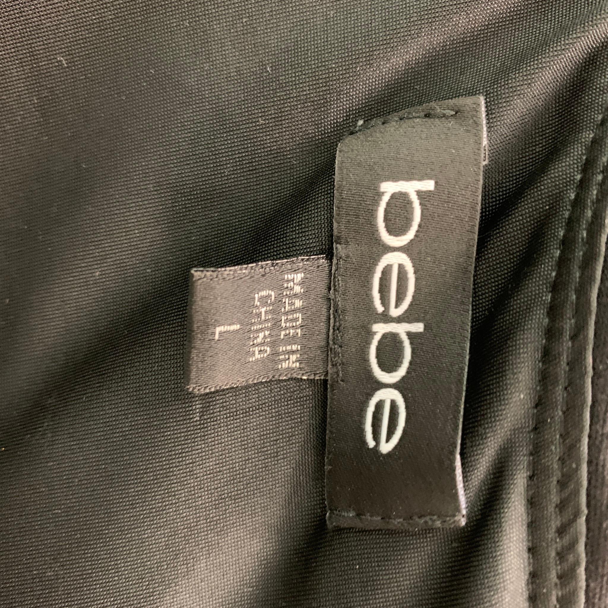 BEBE Size L Black on Black Nylon Blend Mixed Fabrics Sleeveless Dress For Sale at 1stDibs