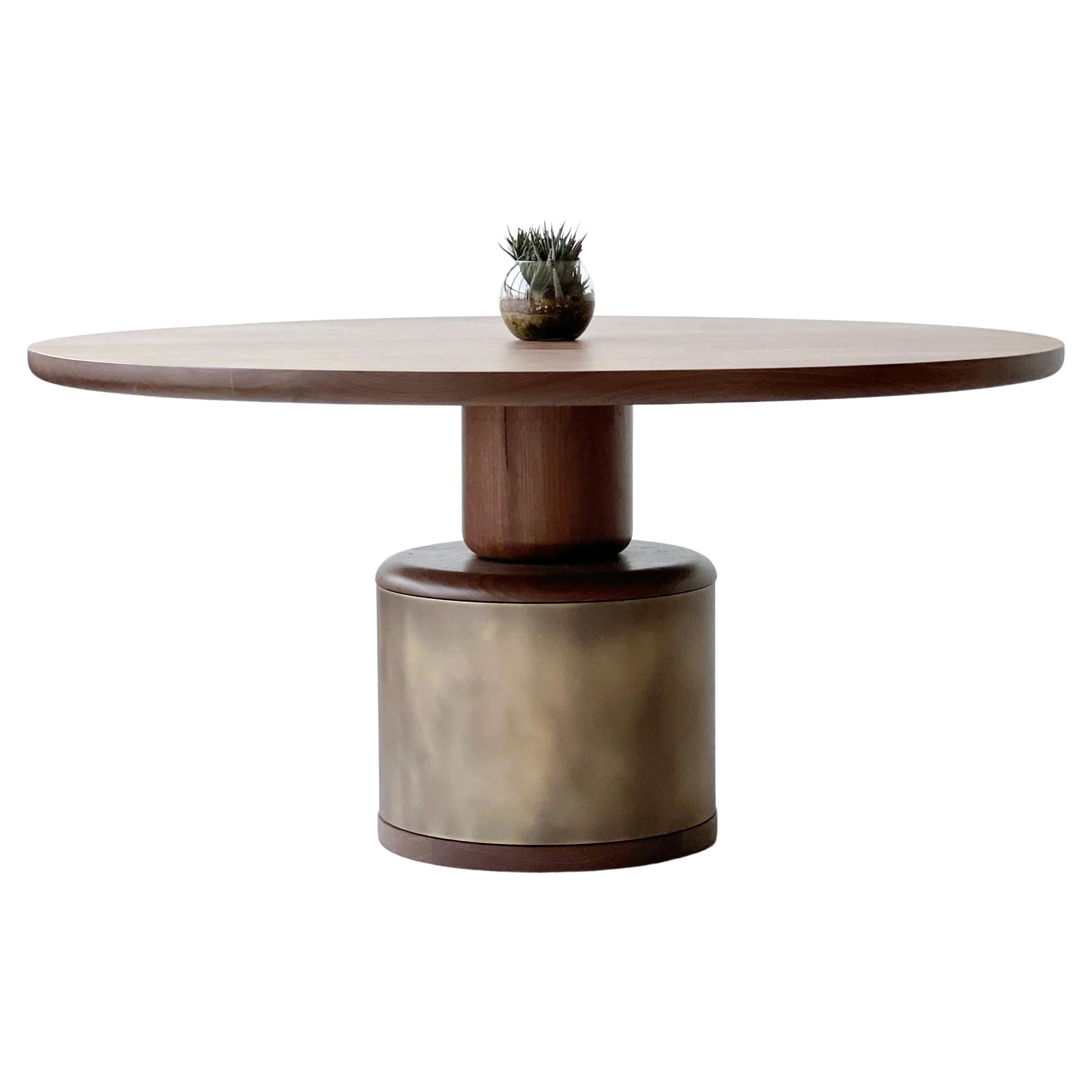 Beckett Dining Table in Natural Walnut and Oil Rubbed Brass by Withers ...