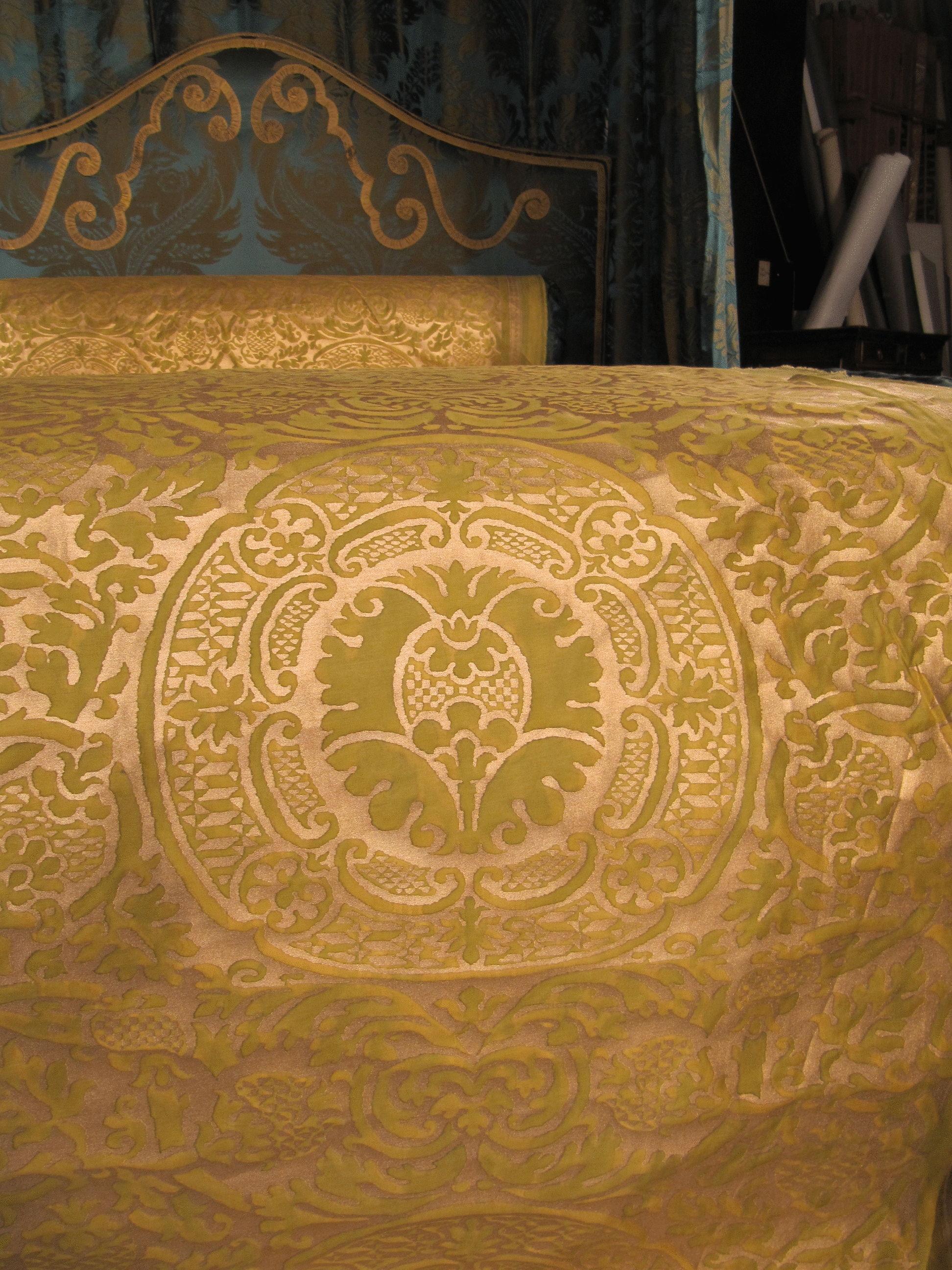 Bed State, 19th Century, English Charles II-Style, Upholstered in Blue ...