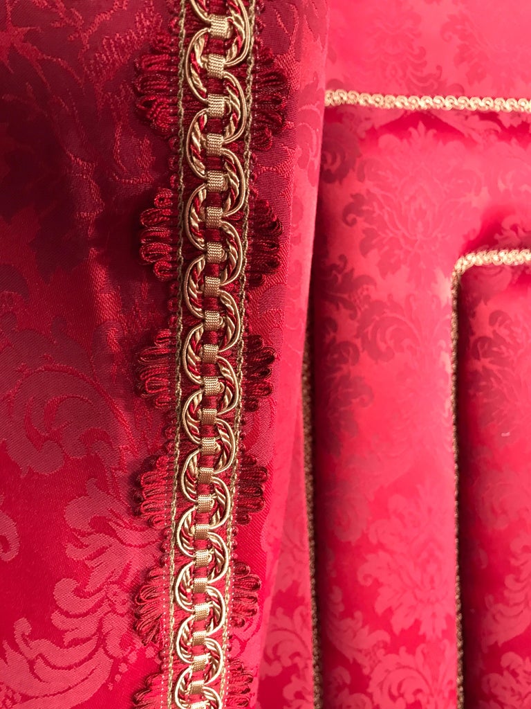 Bed Tester Mahogany Chippendale Claret Red Damask Duke Hamilton ...