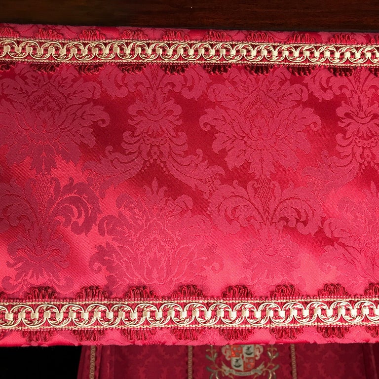Bed Tester Mahogany Chippendale Claret Red Damask Duke Hamilton ...