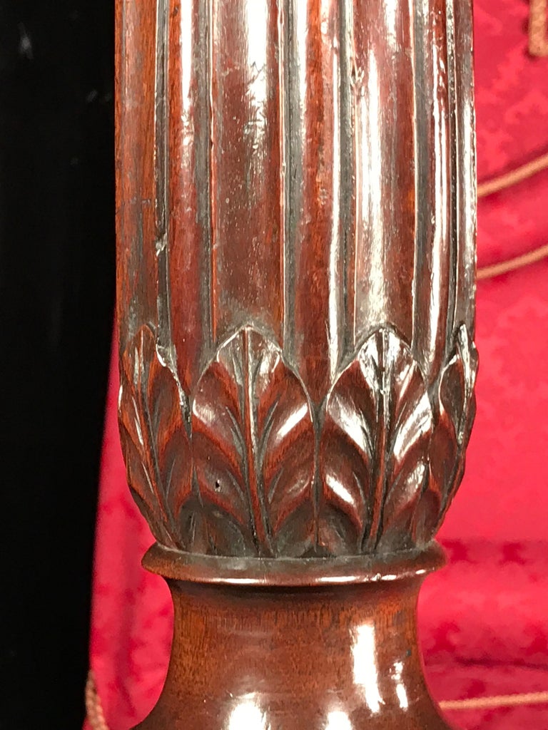 Bed Tester Mahogany Chippendale Claret Red Damask Duke Hamilton ...