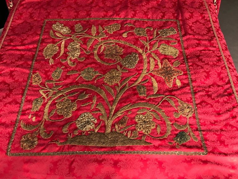 Bed Tester Mahogany Chippendale Claret Red Damask Duke Hamilton ...