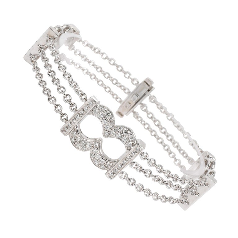 Bedat and Co. Orianne Collins Diamond Bracelet in 18 Karat White Gold 1 ...