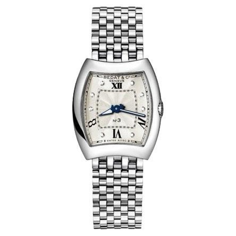 Bedat and Co. No. 3 Silver Diamond Dial Stainless Steel Ladies Watch ...