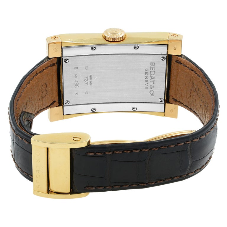 Bedat and Co No. 7 18k Gold Rectangle Black Dial Automatic Watch Ref ...