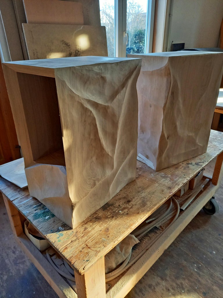 Bedside Tables 2 Pieces Solid Oak, Organic Modern, Handmade, New, Made ...