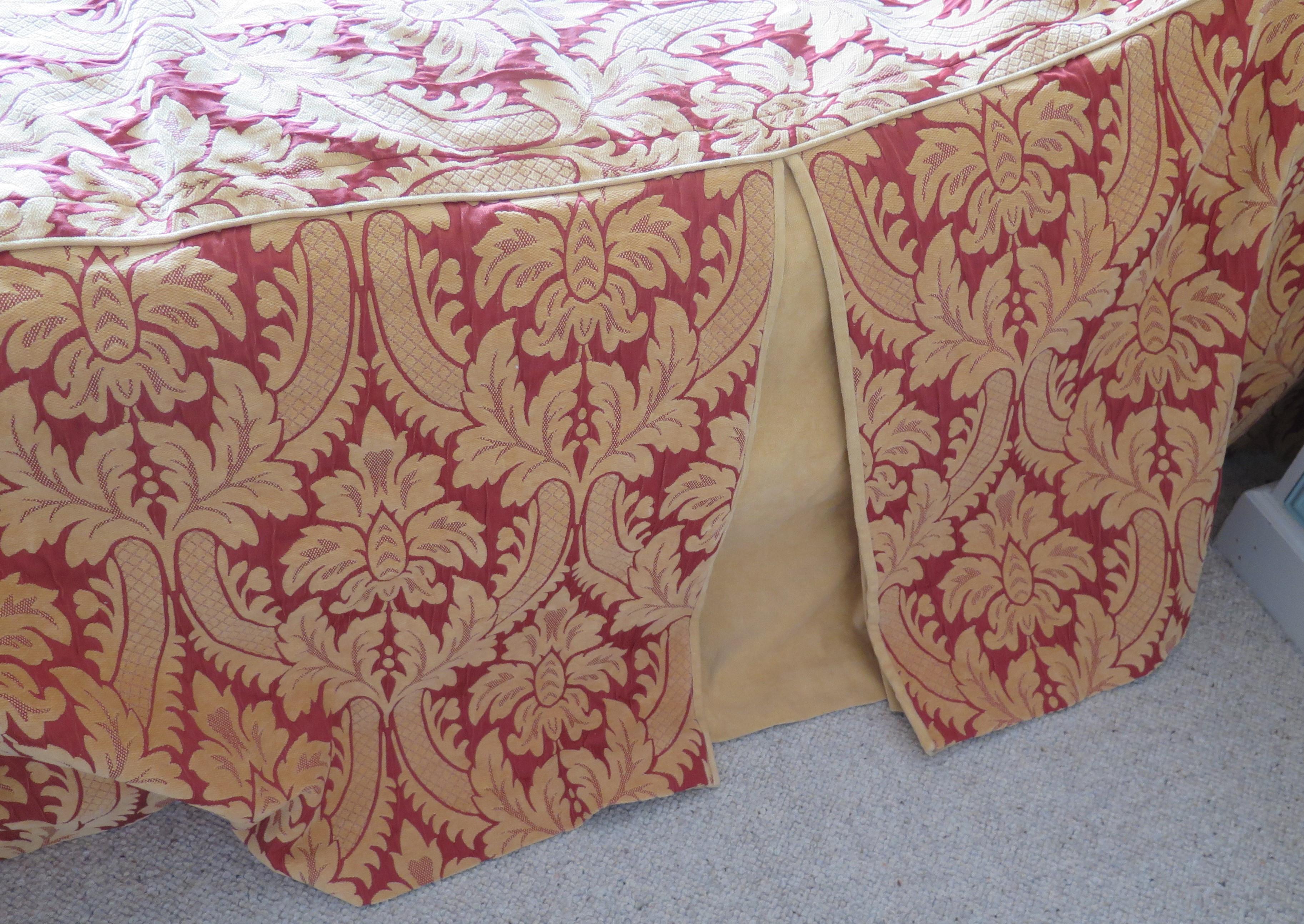 Bedspread or Throw Double Bed Size Box Pleats Baroque Pattern, Vintage ...
