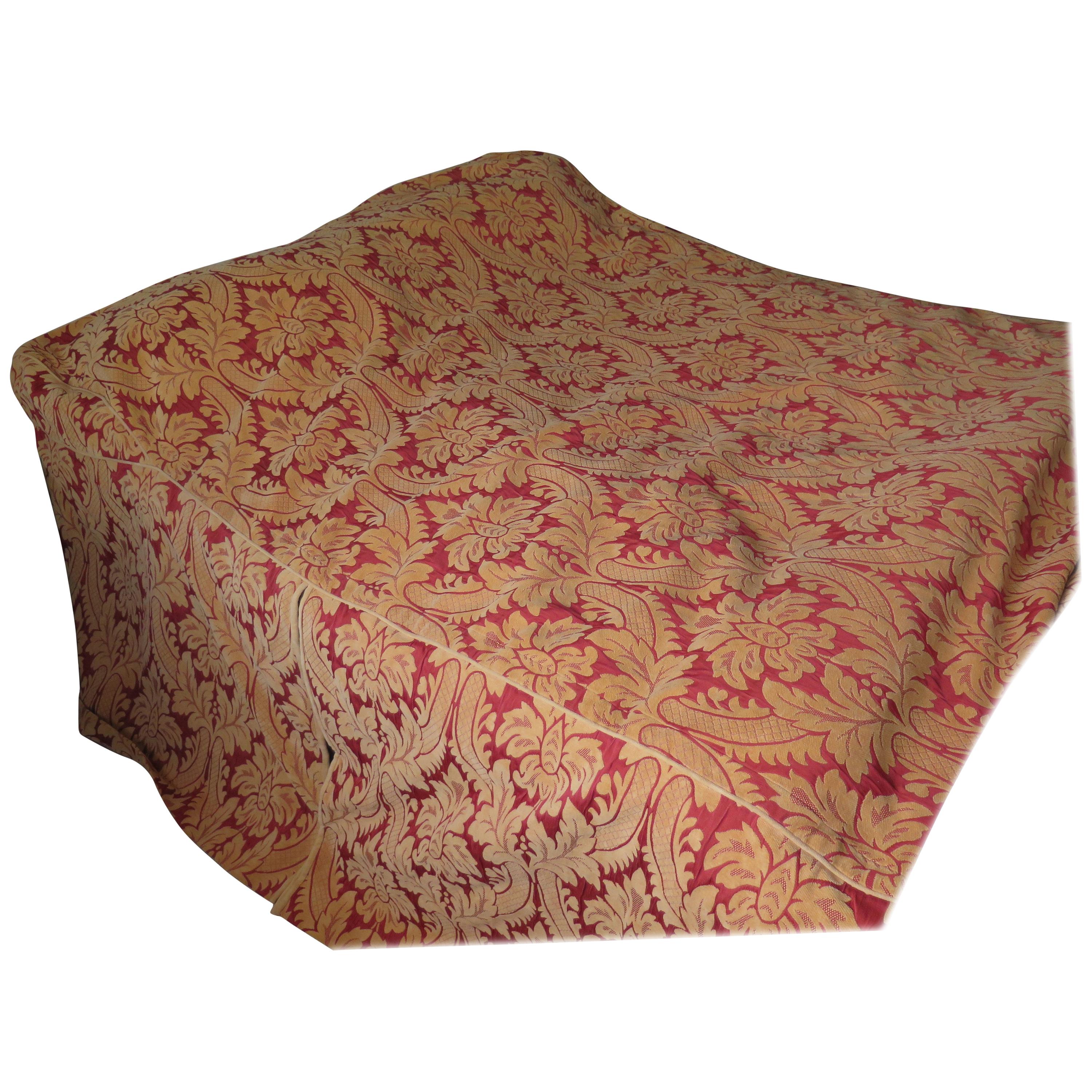 Bedspread or Throw Double Bed Size Box Pleats Baroque Pattern, Vintage ...