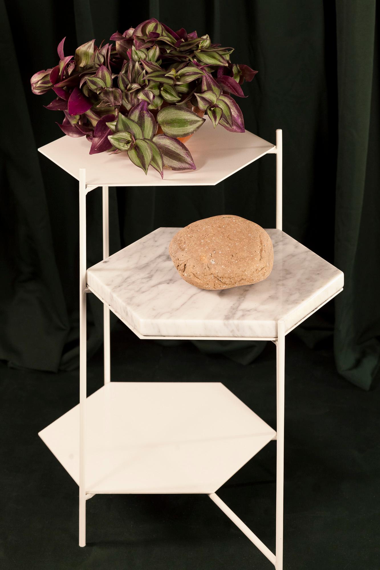 BEE Contemporary Side Table in Steel and Marble by Ries For Sale at ...