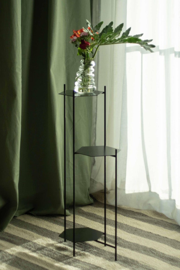 BEE Contemporary Side Table in Steel and Marble by Ries For Sale at 1stDibs