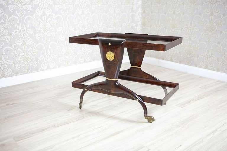 Dark Brown Beech Side Table / Liquor Cabinet from the Late 20th Century ...