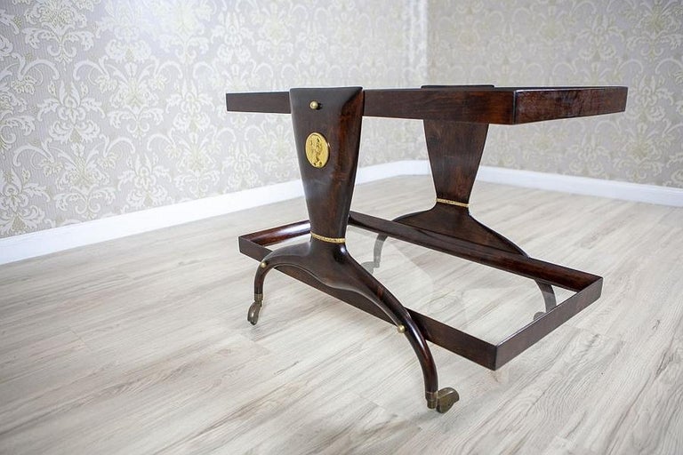 Dark Brown Beech Side Table / Liquor Cabinet from the Late 20th Century ...