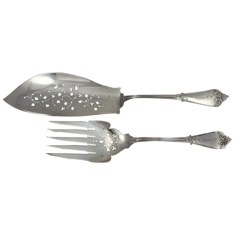 Beekman by Tiffany and Co. Sterling Silver Fish Serving Set 2pc Pierced ...