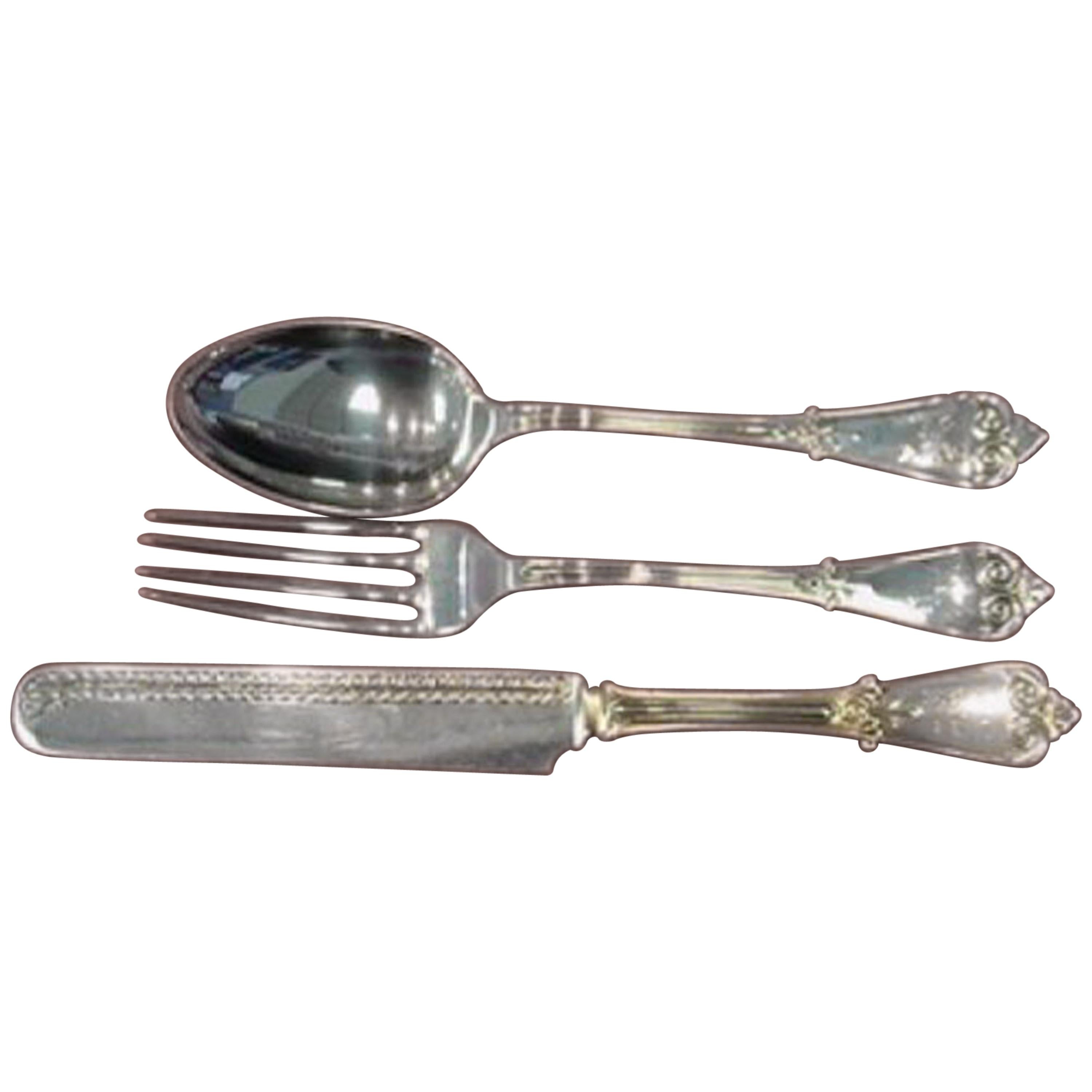 Antique Medieval Style Silver 24 Piece Flatware Set by S Politzer and ...