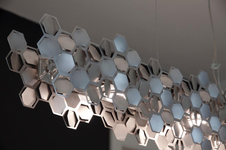 Beeline Linear Chandelier in Stainless Steel by David D’Imperio For ...