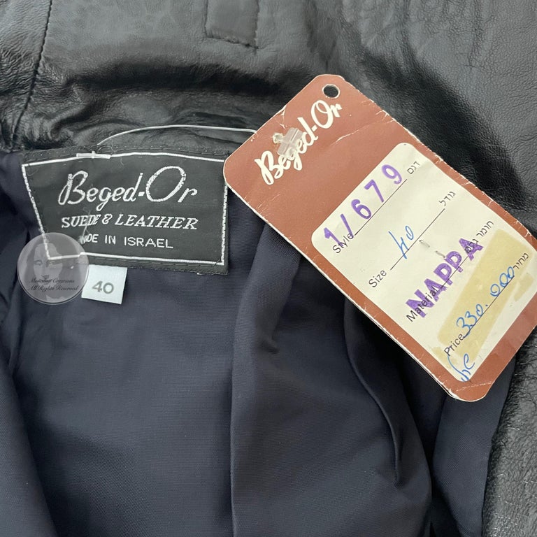 Beged-Or Leather Pants Made in Israel Black Vintage 80s Sz 40 NWT New ...