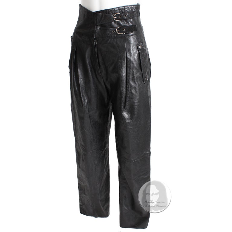 Beged-Or Leather Pants Made in Israel Black Vintage 80s Sz 40 NWT New ...