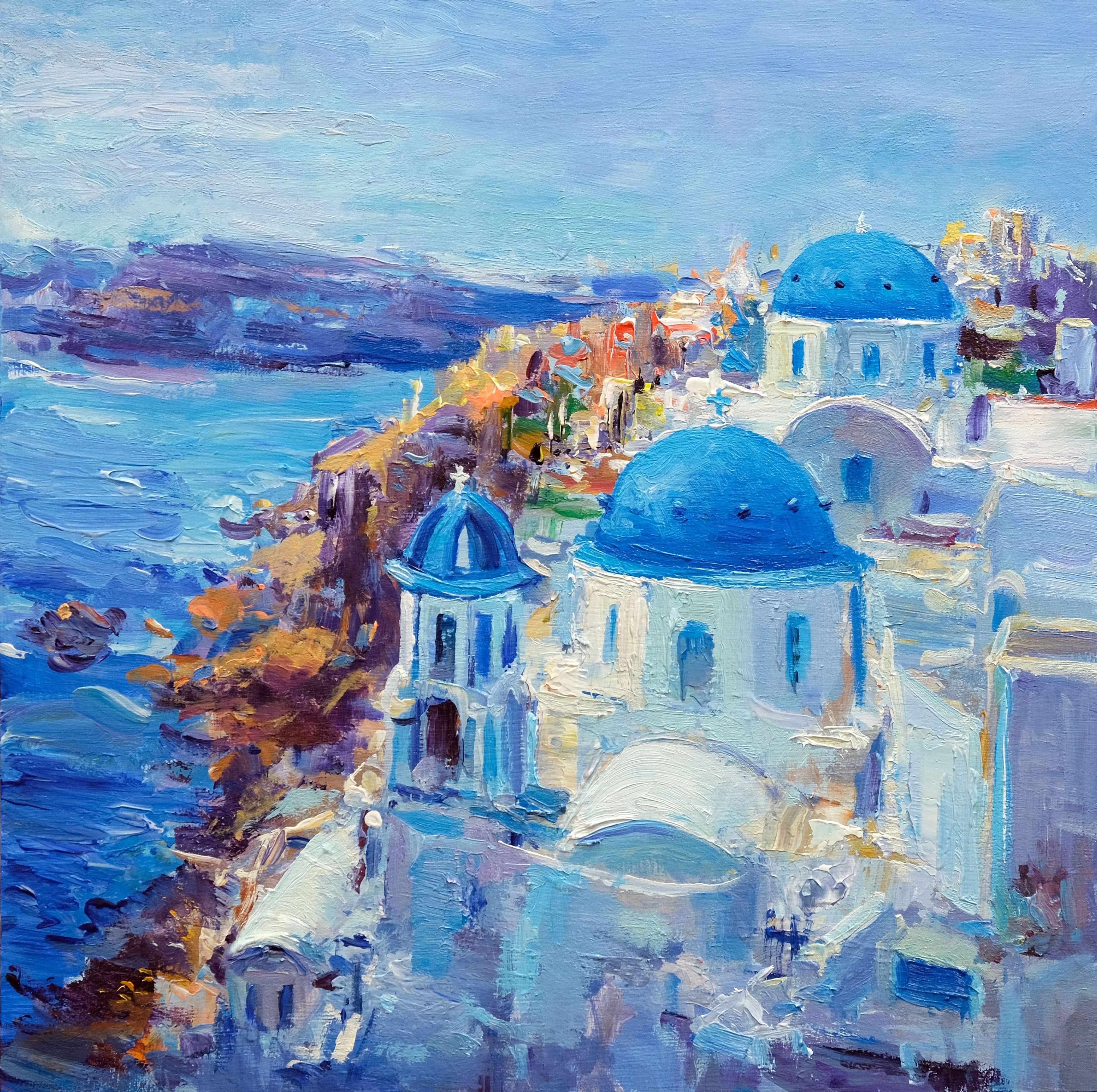 Behshad Arjomandi - Spanish Town, Painting, Oil on Canvas at 1stDibs
