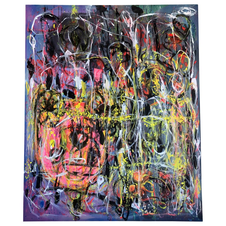 Behzad Haghiri Mixed-Media on Canvas Abstract Modern Painting For Sale ...