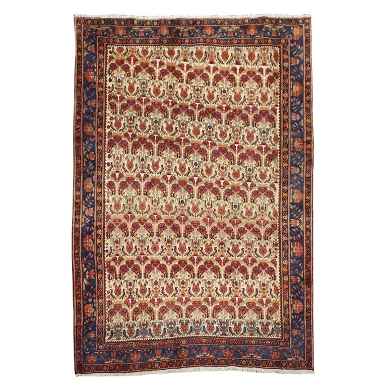 Beige Abrash Sirjan Rug, circa 1940 For Sale at 1stDibs