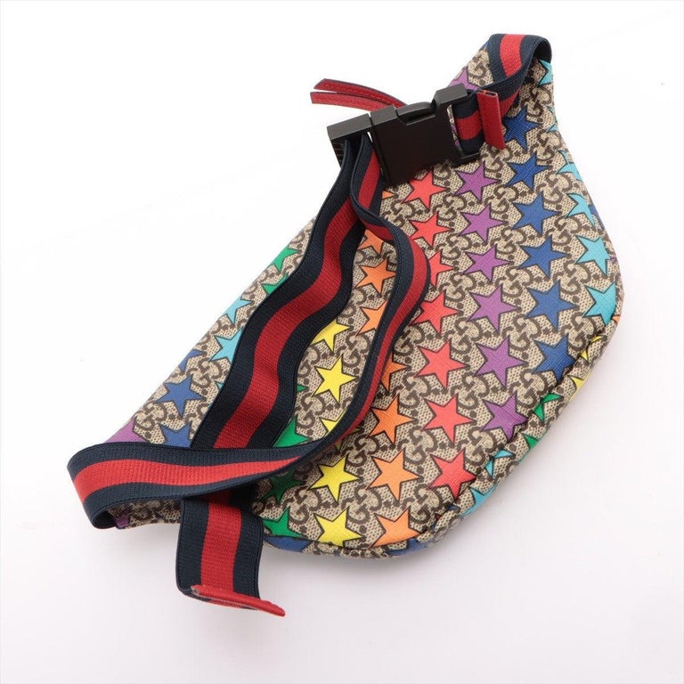 Beige and brown GG Supreme coated canvas with multicolor star printed ...