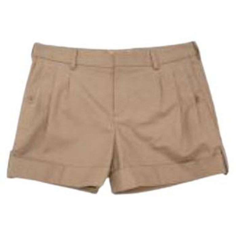 beige cotton safari shorts For Sale at 1stDibs
