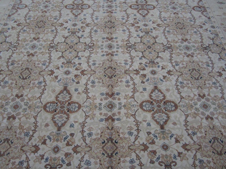 Beige Floral Pattern Area Rug For Sale at 1stDibs