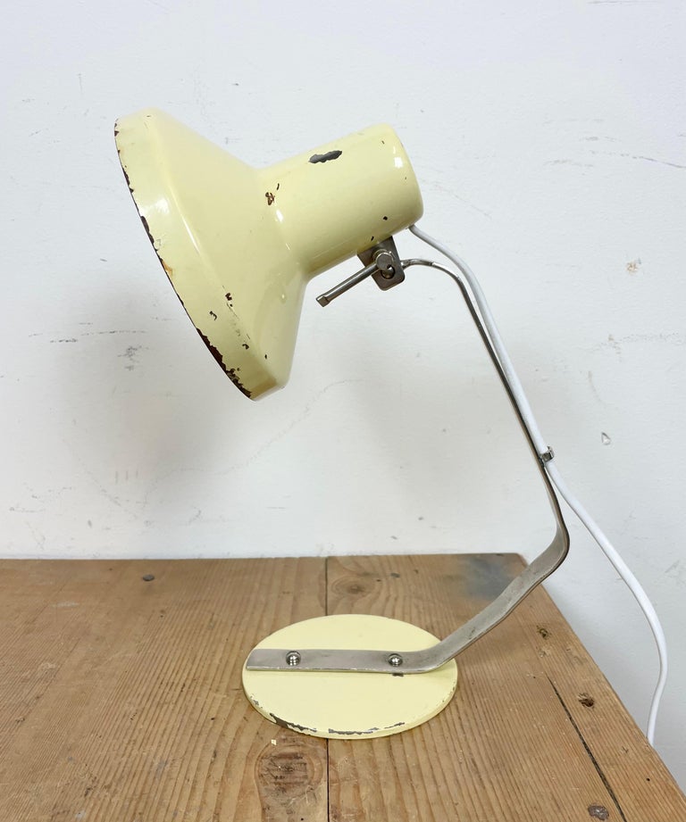 Beige Industrial Table Lamp from Metal Mot, 1960s For Sale at 1stDibs