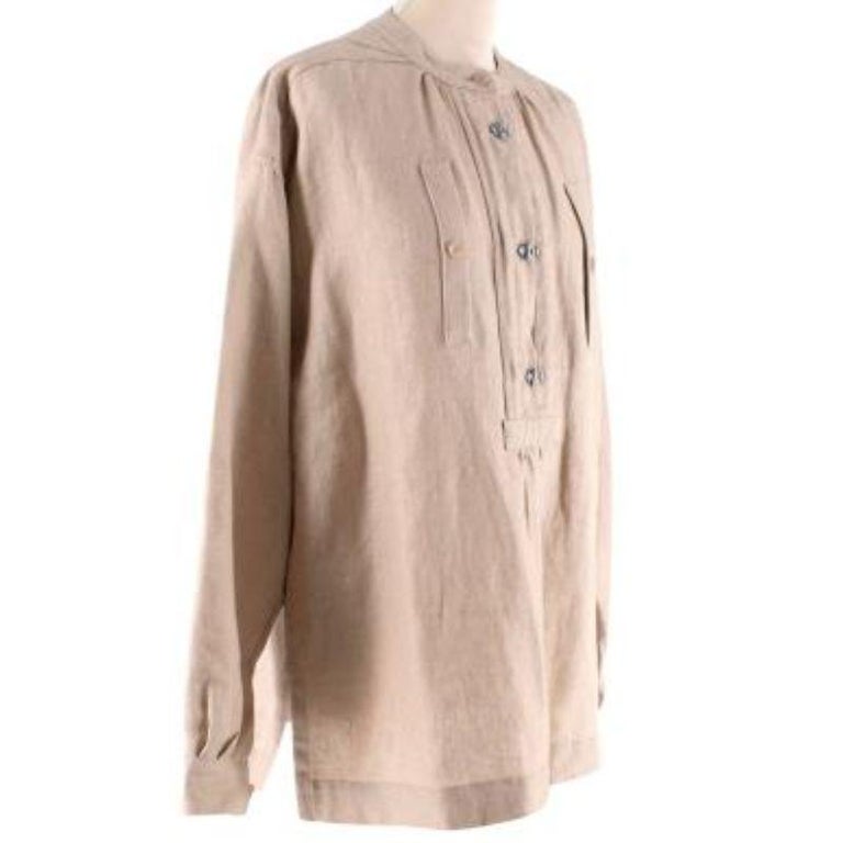 Beige linen tunic For Sale at 1stDibs