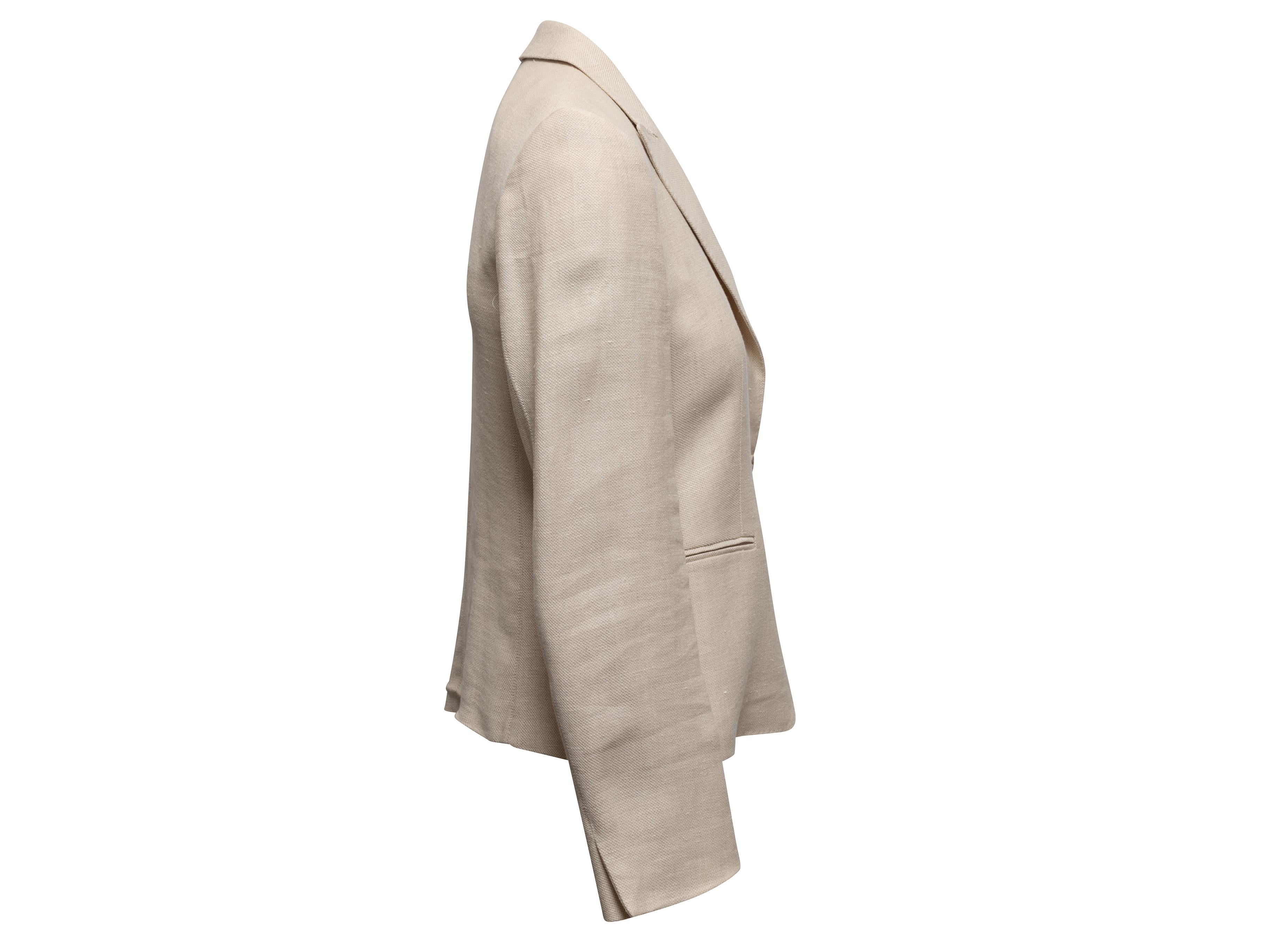 Beige Max Mara Linen Blazer Size US 6 For Sale at 1stDibs