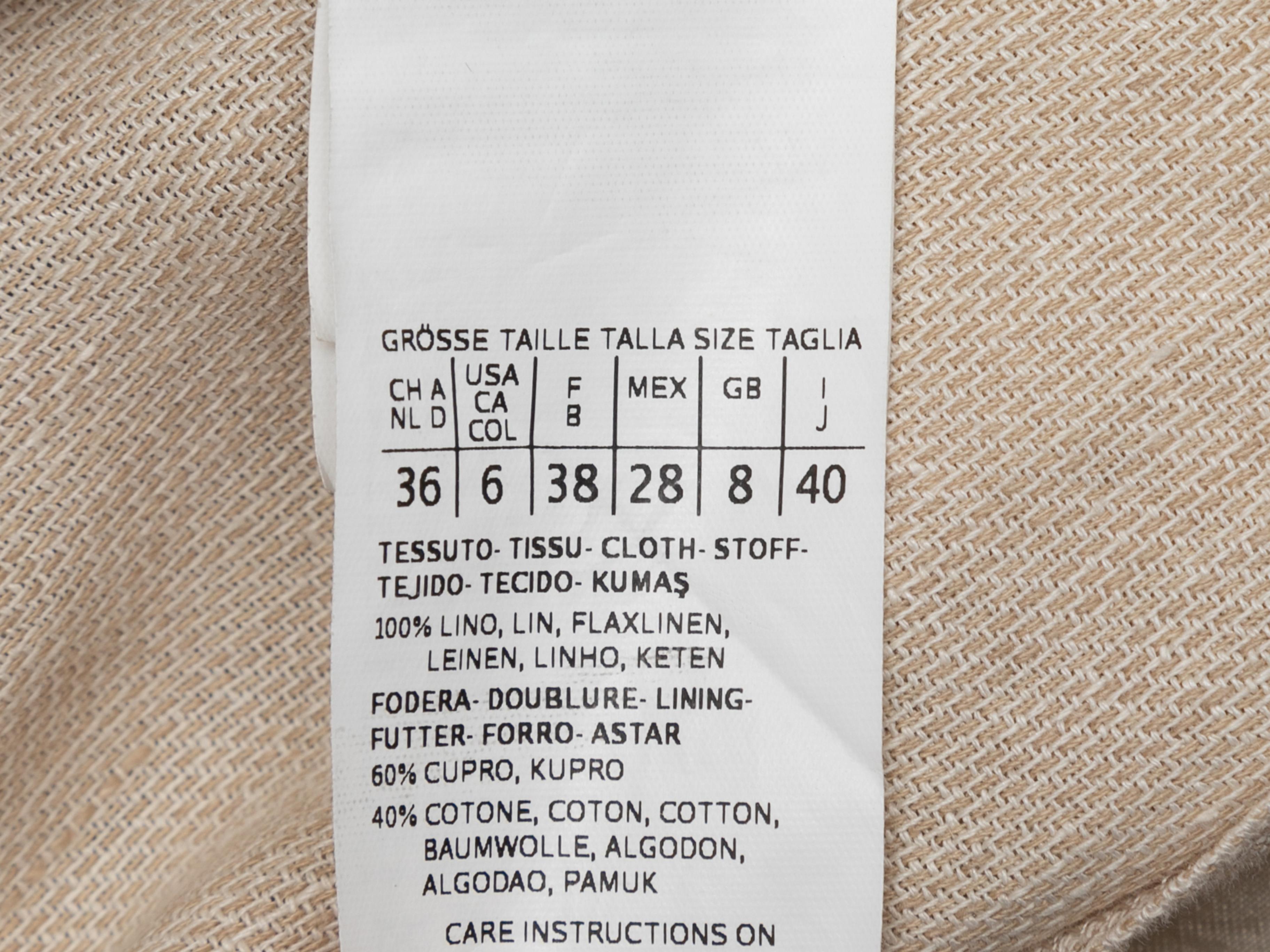 Beige Max Mara Linen Blazer Size US 6 For Sale at 1stDibs