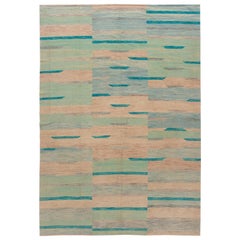 Modern Kilim Flat-Weave Handmade Wool Rug For Sale at 1stDibs