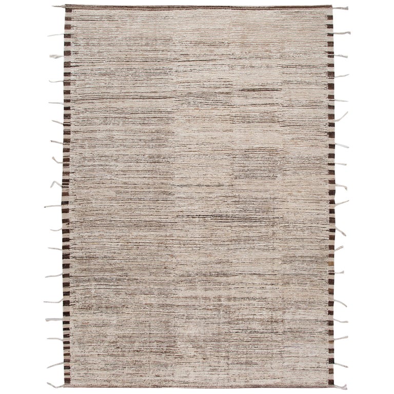 Beige Modern Moroccan-Style Berber Rug For Sale at 1stDibs