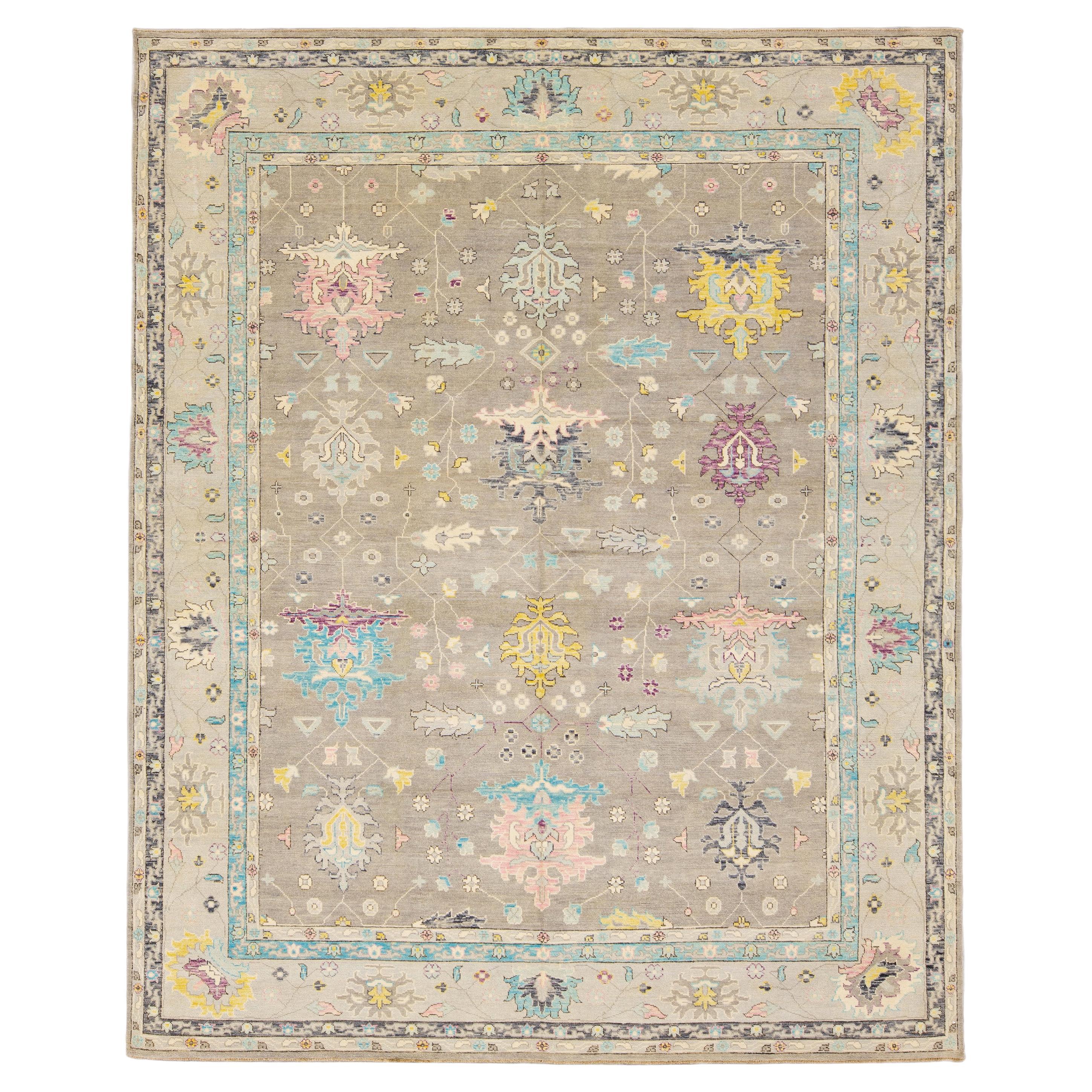 Traditional Pakistani Floral Motif in Beige with Red For Sale at 1stDibs