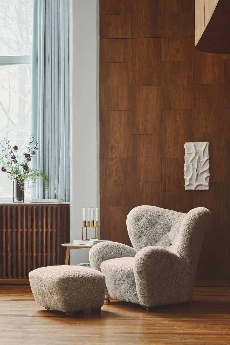 Beige Natural Oak Sahco Zero the Tired Man Footstool by Lassen For Sale ...