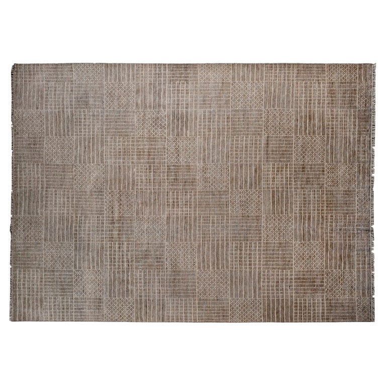 Beige Patchwork Design Area Rug For Sale at 1stDibs