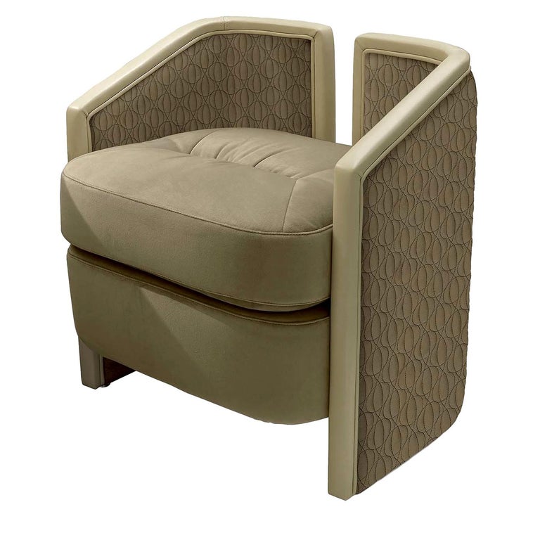 Beige Pouf with Backrest For Sale at 1stDibs