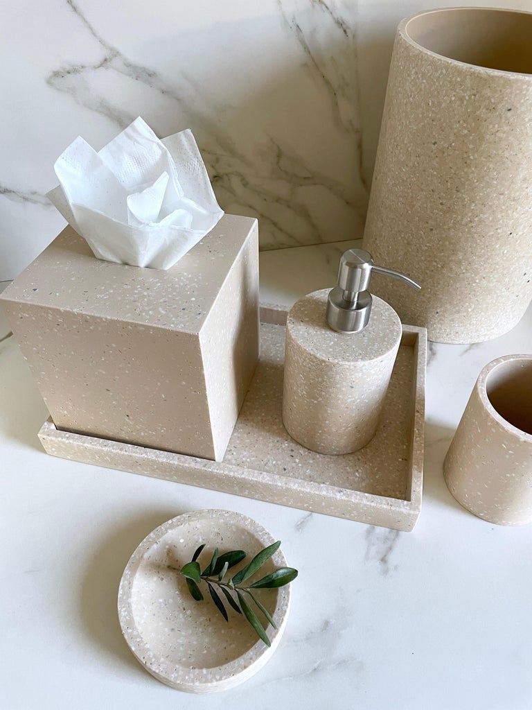 Beige Resin Terrazo Bathroom Set by Paola Valle For Sale at 1stDibs