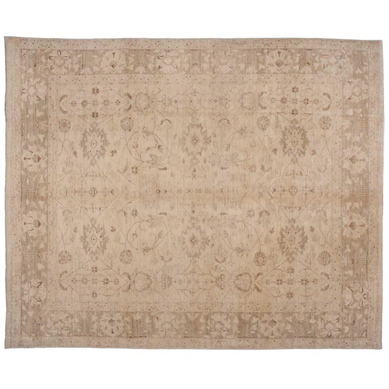Beige Rug with Traditional Pakistani Design For Sale at 1stDibs