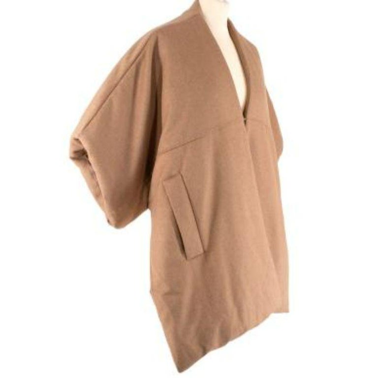 Beige Wool Down Cape Jacket For Sale at 1stDibs
