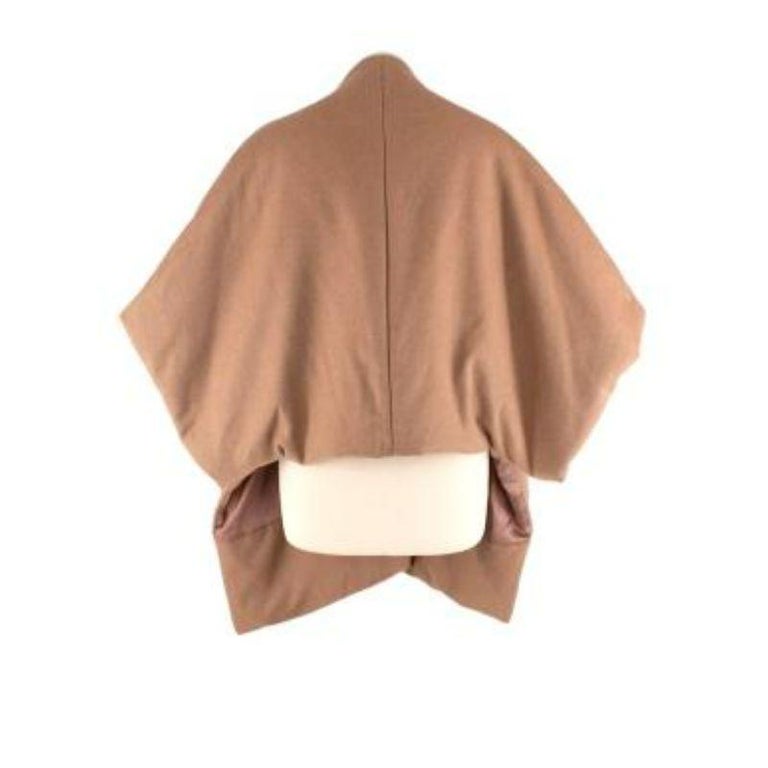 Beige Wool Down Cape Jacket For Sale at 1stDibs