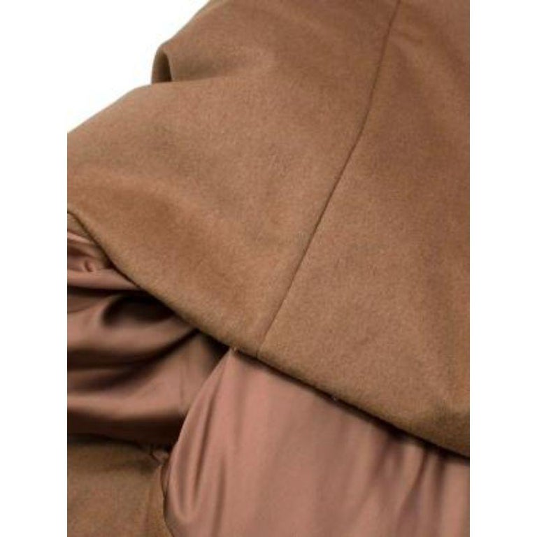 Beige Wool Down Cape Jacket For Sale at 1stDibs