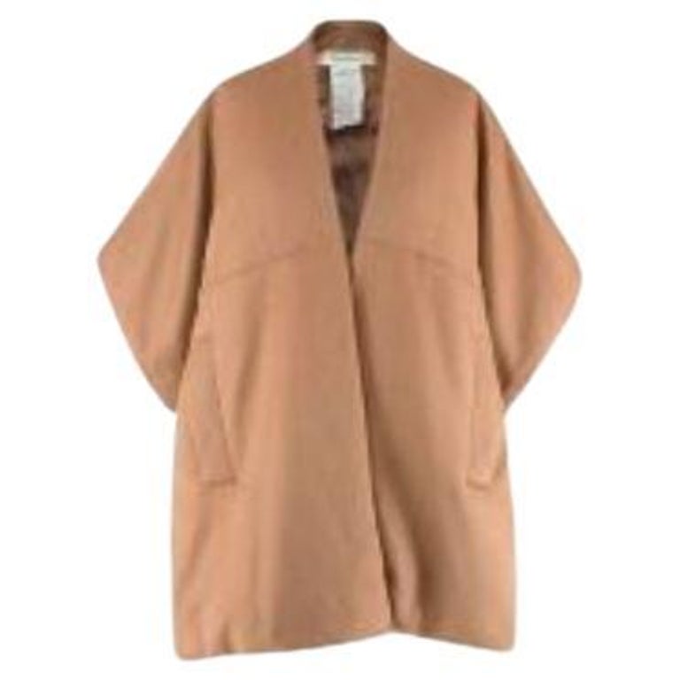 Beige Wool Down Cape Jacket For Sale at 1stDibs